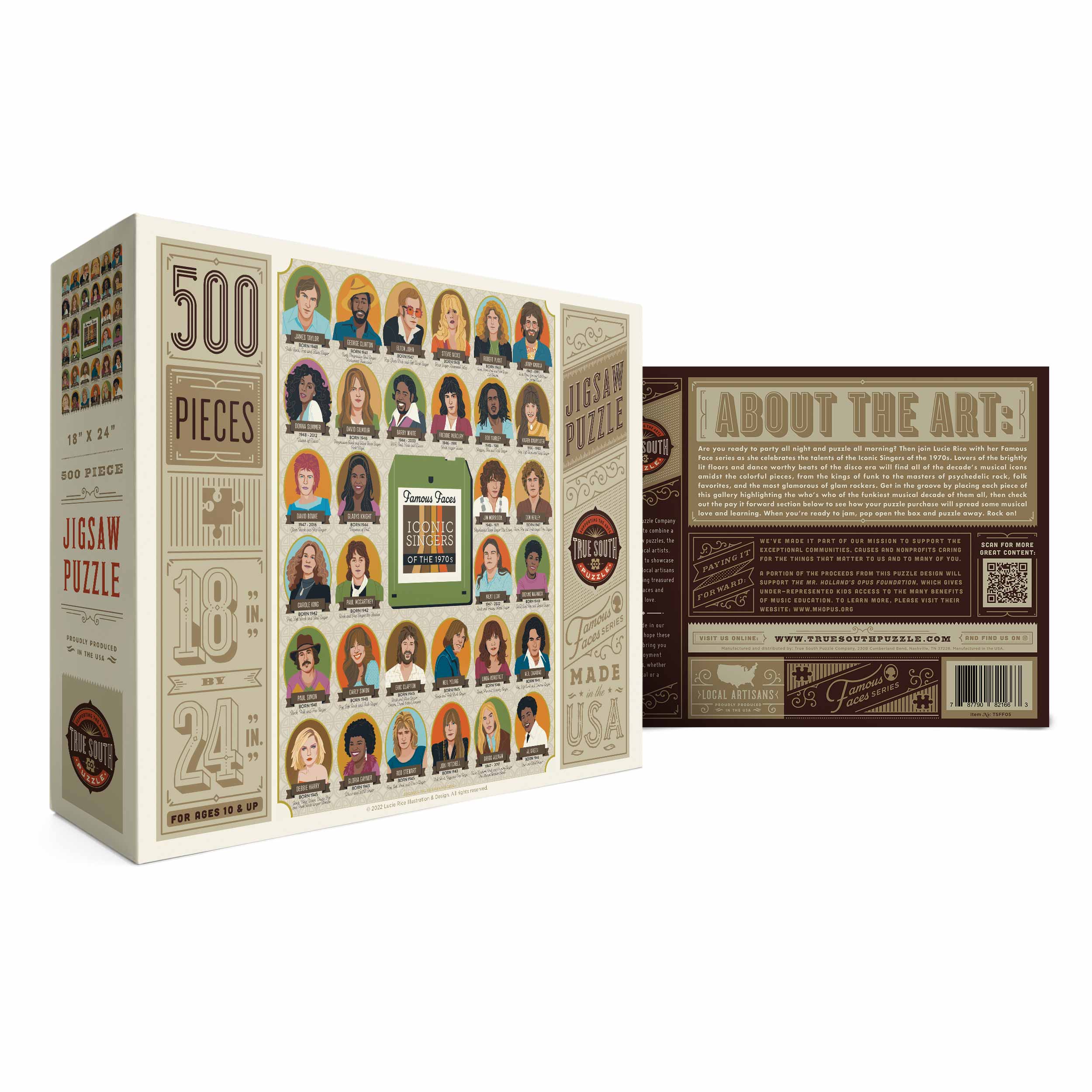 Iconic Singers of the 1970s Puzzle - 500 pc – Vanhorn Home